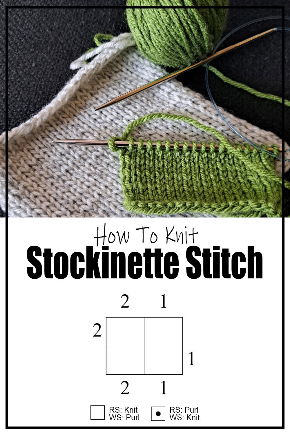 How To Knit Stockinette Stitch - Hedgerow Yarncraft