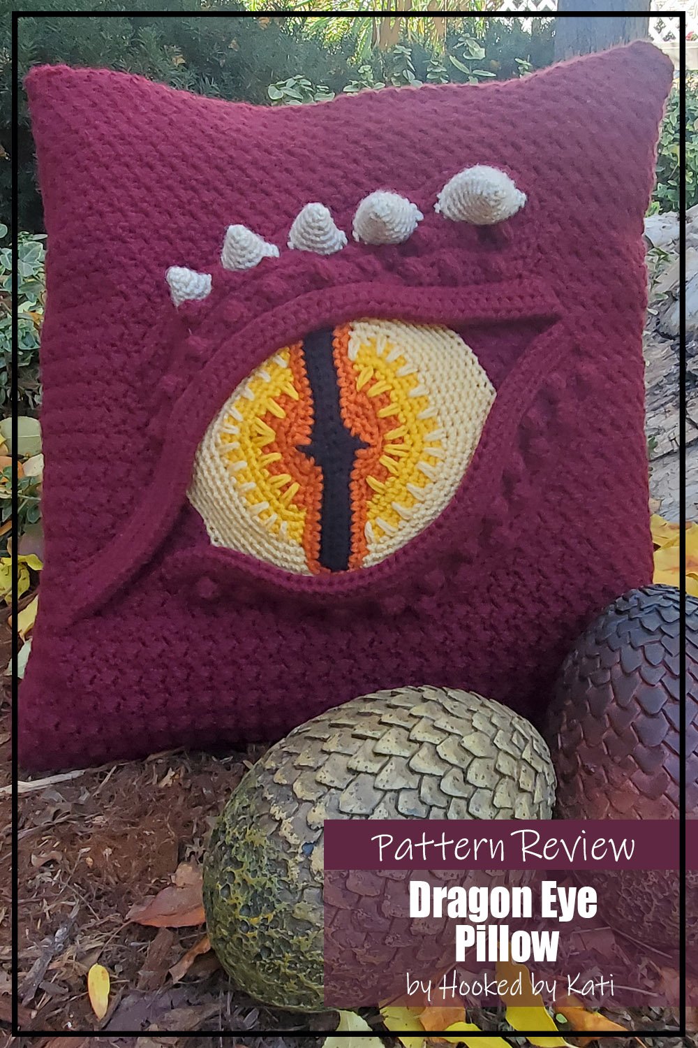 Dragon Eye Pillow by Hooked by Kati - Hedgerow Yarncraft